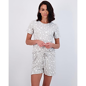 2 Pack: Womens Short Sleeve Tops Striped Pajama Sets Shorts Ladies Summer Soft 2 Piece Matching Cute Comfy Sleepwear Pajamas Adult Loungewear Bottoms lounge Pijamas de Mujer Pj Women - Set 5, 2XL