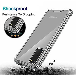 KIOMY Diamond Clear Case for Samsung Galaxy S20 5G Hybrid Hard PC Back Panel with Soft TPU Bumper [Military-Grade Drop Protection] Shockproof [Anti Yellow] Slim Fit Transparent Cover for S20 5G