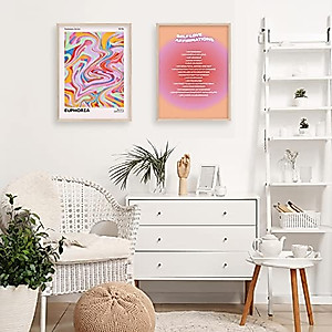 Jake Meets Kate Affirmation Aesthetic Wall Decor, Inspirational Wall Art Bedroom, Preppy Room Decor Aesthetic Posters, Trendy Print, Gift, Dorm, Apartment, Teen, That Girl, Unframed, Pack of 2,12"x16" (Pink)