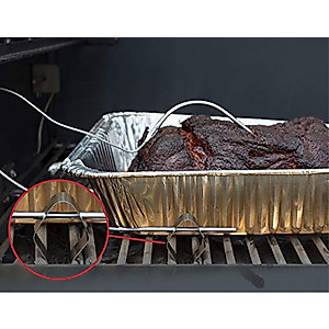 BBQ Butler Meat Thermometer Probe Holder - Temp Probe Clip - Barbecue Clip -Single Hole A-Style Design - Ambient Thermometer Temperature Readings for Smokers/Grills/Ovens - 2 Clips