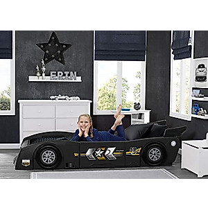 Delta Children Grand Prix Race Car Toddler & Twin Bed - Made in USA, Black