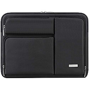 Lacdo 360° Protective Laptop Sleeve Case for 15.6 Inch Acer Aspire 5, E 15, Predator Helios 300, Flagship/ASUS VivoBook 15 / Dell Inspiron 15 / Lenovo Ideapad 330 / Pavilion 15, Computer Bag, Black