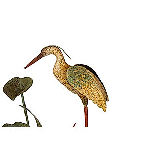 Glitzhome 37" H Garden Waterfall Fountains with Pump, Antique Green Metal Pelican Tiered Outdoor Cascading Floor-Standing Water Fountain for Porch Deck Patio Backyard Home Art Decor