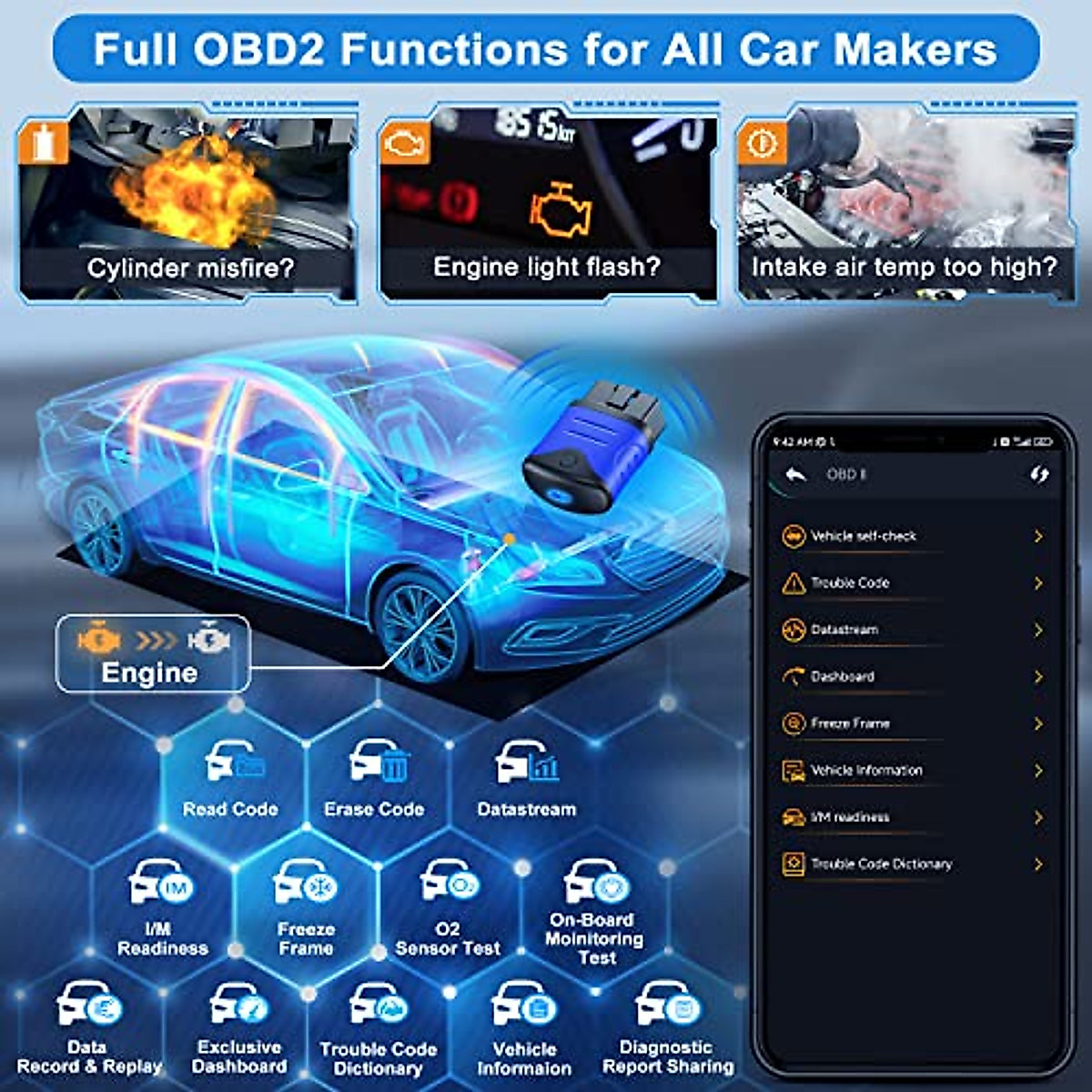 AUTOPHIX 3910 Bluetooth All System OBD2 Scanner Compatible with BMW/Mini Battery Registration Diagnostic Scan Tool with Service EPB CBS ETC Reset Battery Check Code Reader for iPhone iPad Android