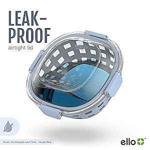 Ello DuraGlass Food Storage Glass Lunch Bowl Container - Meal Prep Container with Silicone Sleeve and Airtight Lid, 5 Cup, Blue