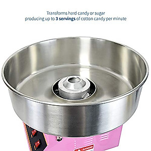 VIVO Pink Electric Commercial Cotton Candy Machine/Candy Floss Maker with Bubble Shield CANDY-KIT-1