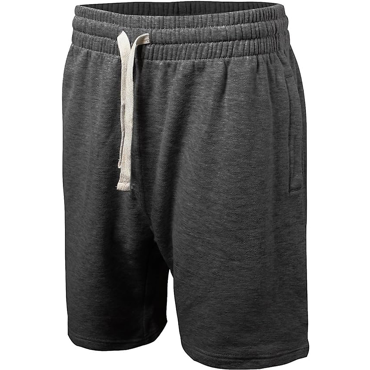 PROGO USA Men’s Shorts – Classic Fleece Workout Shorts - Men Shorts Casual with Elastic Waist (Charcoal, X-Large)