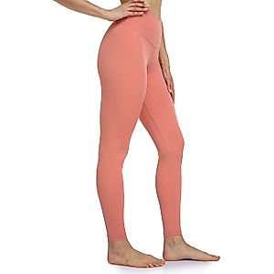 Colorfulkoala Women's Buttery Soft High Waisted Yoga Pants Full-Length Leggings(M, Coral Pink)