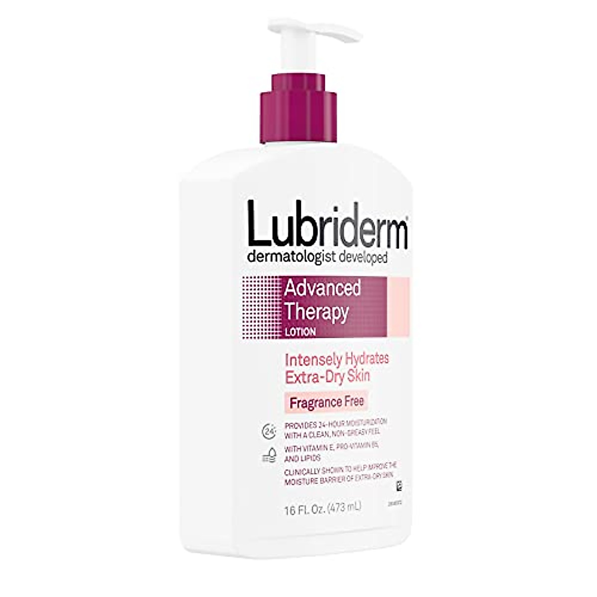Lubriderm Advanced Therapy Moisturizing Lotion with Vitamins E and B5, Deep Hydration for Extra Dry Skin, Non-Greasy Formula, 16 fl. oz