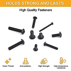 VIGRUE 900PCS M2 M3 M4 Hex Button Head Socket Cap Screws Bolts Nuts Washers Assortment Kit Alloy Steel with Allen Wrench
