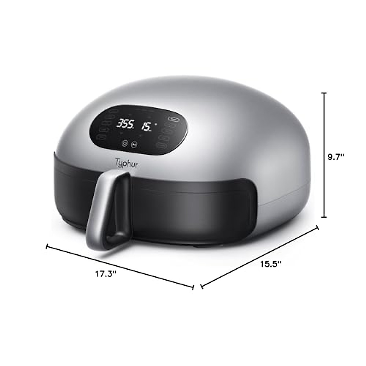 Typhur Dome Air Fryer, No.1 Cooking Speed Large Air Fryer with Superior Airflow, Self-cleaning Smart Digital Air Fryer with Dishwasher Safe Basket for Quick Easy Meals, Up to 32 Chicken Wings Capacity