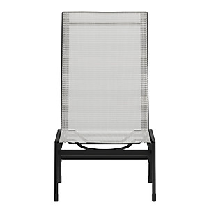 EMMA + OLIVER Braelin Adjustable Patio Chaise Lounge - Gray Textilene Seat - Armless Design - 5 Recline Positions - Metal Frame - All-Weather