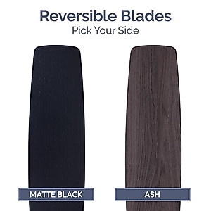 Prominence Home Clancy, 52 Inch Contemporary LED Ceiling Fan with Light, Remote Control, Dual Mounting Options, 5 Dual Finish Blades, Reversible Motor - 51483-01 (Matte Black)