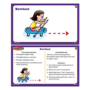 Super Duper Publications | Scooter Board Activities Fun Deck | Occupational Therapy Flash Cards | Educational Learning Materials for Children