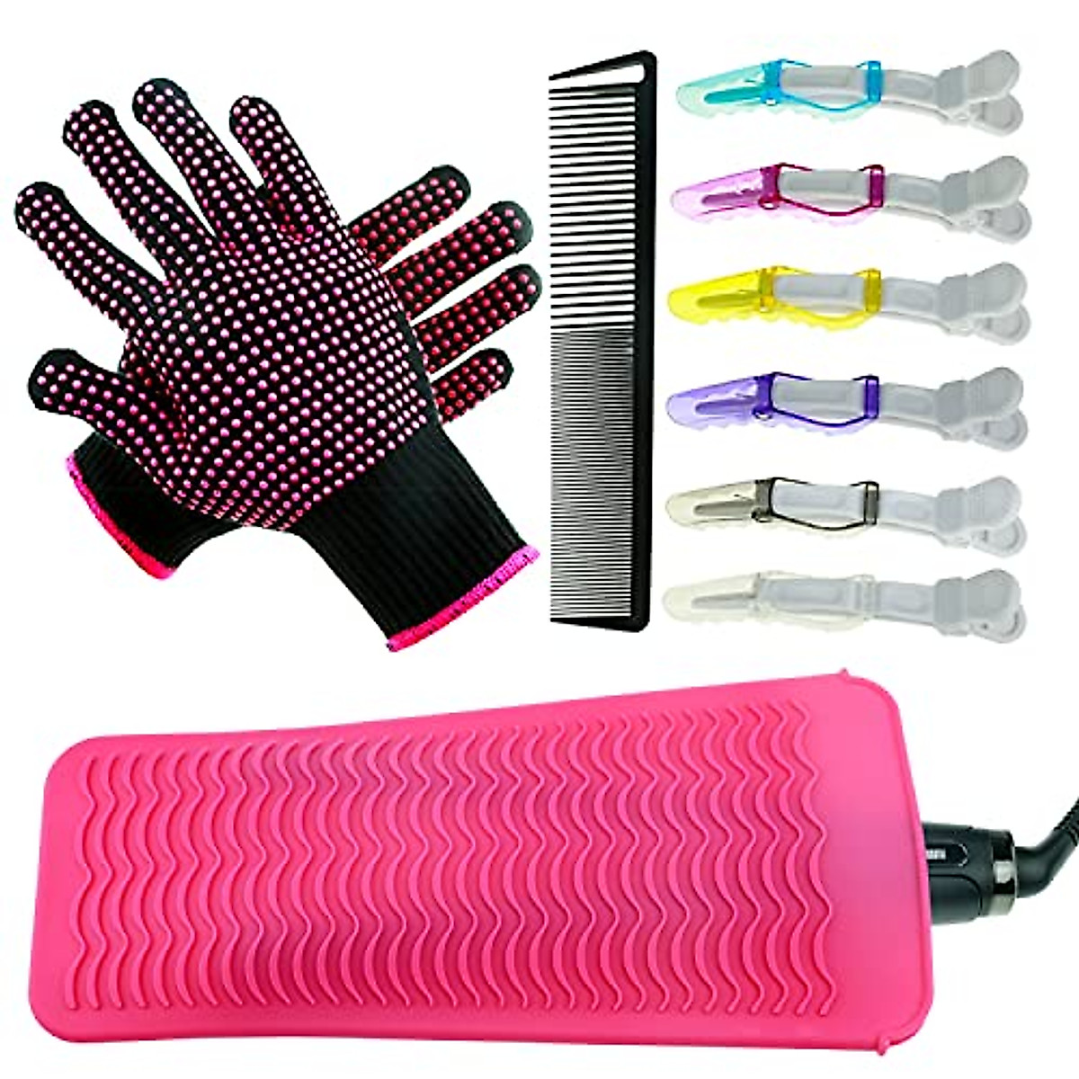 Heat Resistant Gloves for Hair Styling Curling Iron Glove Heat Resistant Gloves Heat Resistant Mat Curling Wand