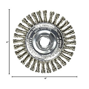 Bosch WB559 4-Inch Carbon Steel Stringer Bead Knotted Wire Wheel, 5/8-Inch x 11 Thread Arbor