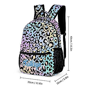 Sanley Personalized Leopard Print Backpack Set with Name 3-in-1 Backpack Set with Lunch Bag Pencil Case Custom Cute Leopard Backpack Set Large Capacity Backpack,Style 11