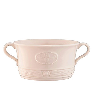 Belleek Claddagh Handled Soup Bowl, Porcelain