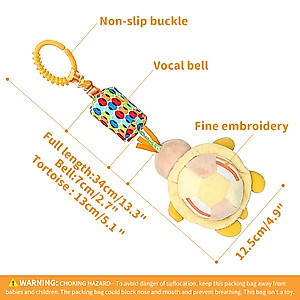 WILNARA Baby Hanging Toy Cartoon Animal Stuffed Rattle Bell Carseat Toys for 1-12 Months Baby Crib Stroller Pushchair （5 Pack）