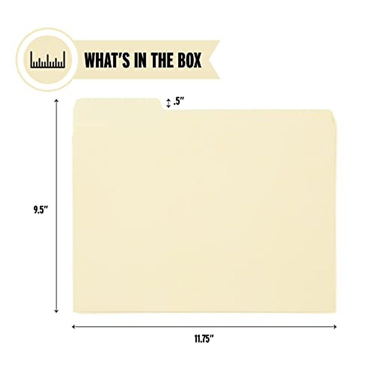 SUNSERE Classic Manila Folders – 100 Pack, Thick Letter Size Manila File Folders, 1/3-Cut Tabs, 11.75 x 9.50 Inches, Folders for Documents & Files