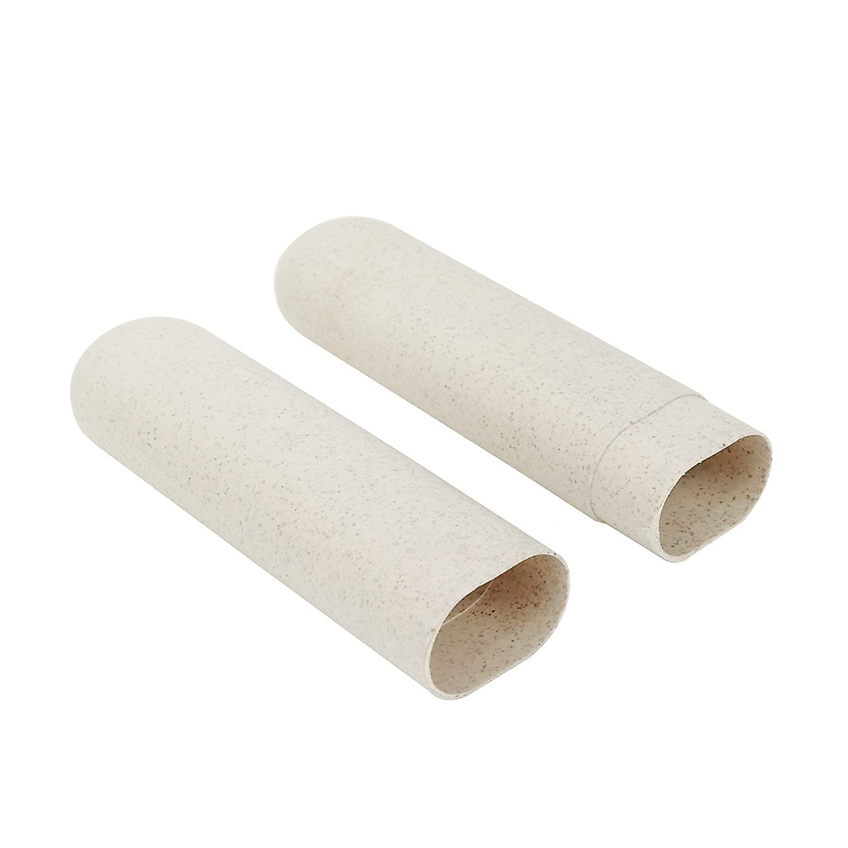 Xiaoyztan 10 Pcs Portable Travel Toothbrush Case Wheat Straw Synthetic Plastic Storage Box Single Toothbrush Bucket Toothbrush Container (Beige)