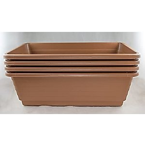 4 Japanese Brown Plastic Bonsai Training Pot/Flower Home Garden Planter 18"x 10.5"x 5.75"