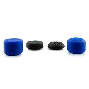 YoK PlayStation 4 Pack of 4 Pro Grips Compatible With PS4 DualShock Controllers - Blue and Black