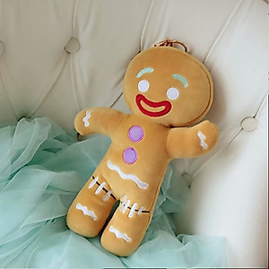 Gingerbread Decor Plush Toys, Creative Biscuit Man Christmas Plush, Cute Christmas Stuffed Animal, Christmas Plush Gingerbread Man Soft Throw Pillows Sofa Cushion Christmas Party Decor-11.8 Inch