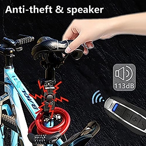 3T6B Waterproof Bike Alarm with Remote, 113dB 500MAH USB Rechargeable Wireless Anti-Theft Vibration Bicycle Bell, Bicycle Motorcycle Alarm Vehicle Security Alarm System
