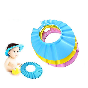Baby Bath Soft Cap Adjustable Soft Bath Cap Shampoo Protection Products for Baby Kids Child Shower 3PCS