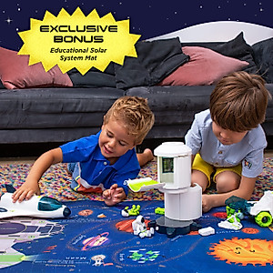 CHUKOO Space Toys for Kids 3 4 5 6 7 8, Space Shuttle with Rocket Ship Toys, 4 Astronaut Toys, Space Station, Space Rover, Outer Space Toys for Boys 5-8, Spaceship Toy, Rocketship Solar System Playset