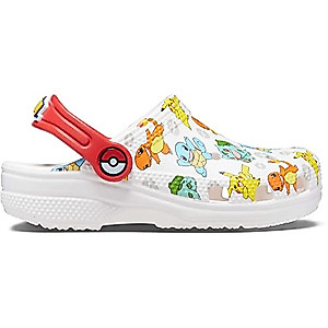 Crocs Classic Pikachu Clogs, Pokemon Shoes for Kids, White/Multi, 8 US Unisex Toddler