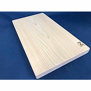 JNE Hinoki Cypress Wood Cutting Board, Chopping Board, Butcher Board, Serving Board, Solid Single Piece, No Joint, No Glue (17.3L x 9.5W x 1.2H inch)