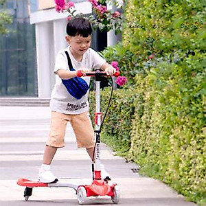 Ygqtbc Folding Kick Scooter for Kids 2 Wheel Scooter for Girls Boys, Safety Certified, 3 Adjustable Height, PU LED Light Up Wheels for Children 4 Years and up (Color : Yellow)