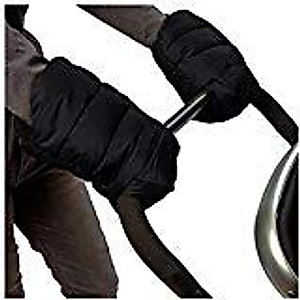 Stroller Gloves Warm Mittens WarMMuffs Wind and Water-Resistant Stroller Gloves with Universal Fit, Best for Freezing Cold Winter Conditions, (Black, One Size)