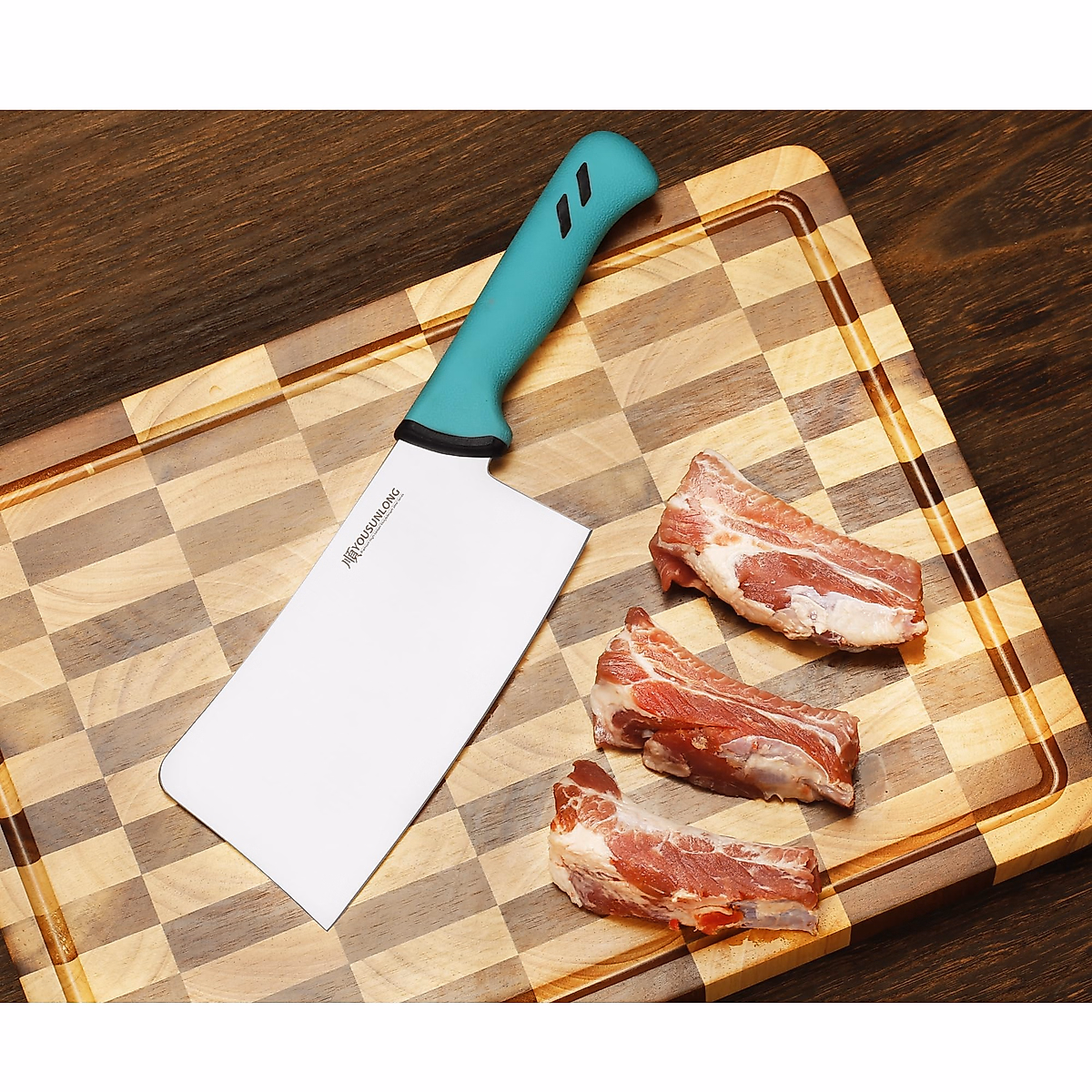 YOUSUNLONG Chopping Knife - 8 Inch Meat Cleaver and Vegetable Kitchen Knives - Premium High Carbon Molybdenum Steel Blade - Razor Sharp - Ergonomic & Non-slip Handle