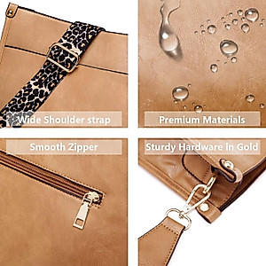 AUYOCO Vegan Leather Crossbody Bags for Women, Crossbody Purse with 2 Guitar Straps Zipped Pockets Handbag Shoulder Bag