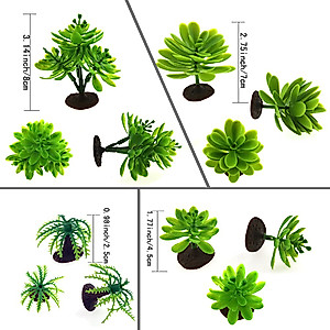 Saktopdeco 16 PCS Miniature Trees Plastic Diorama Trees Model Scenery Tree Cake Topper for Crafts DIY Landscape Dollhouse Train Scenery