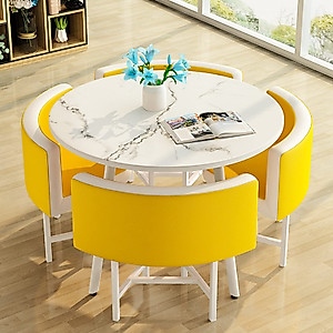 LSRY Home Dining Table, Conference Table, Modern Meeting Table, Reception Table, Round Training Seminar Table, Boardroom Desk, Compact Coffee Sofa Seat Office Lounge, Children Table for Crafts (Color