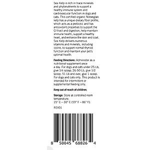 Organic Sea Kelp Powder for Dogs (7 Pounds, 3.2 KG), Iodine for Dog, Thyroid Support for Dog & Cat, Norwegian Kelp Dog Powder Supplement by Lots of Love