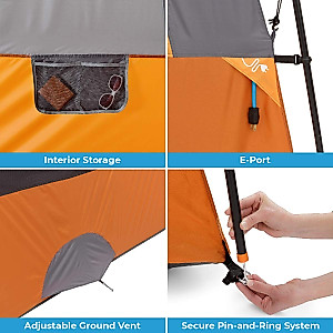 CORE 12 Person Tent | Large Multi Room Camping Tent for Outdoor Family Camping | Portable Cabin Stand Up Tent with Storage Pockets for Camping Accessories, 16ft x 11ft