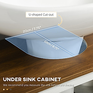 kleankin Farmhouse Under Sink Bathroom Cabinet, Pedestal Vanity Storage Cabinet with Double Doors and Storage Shelves, Bathroom Organizer, White