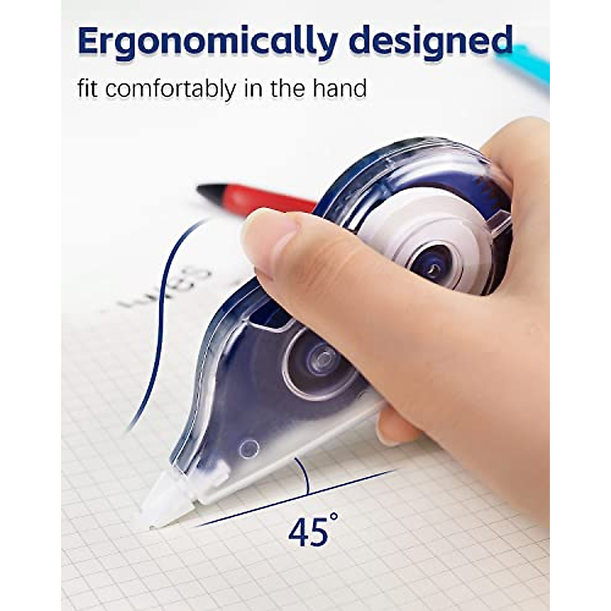 Correction Tape, Pack of 8, Cover The Error with White Tape, Applicator for Instant Corrections, Tape Eraser for Note Taking, Office Supplies, School Supplies, 1/5 Inch X 32.8 Ft (5mmx10m)