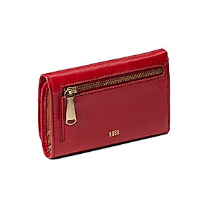 HOBO Jill Wallet For Women - Snap Flap Closure and Patterened Polyester Lining, Compact and Handy Wallet Crimson 1 One Size One Size
