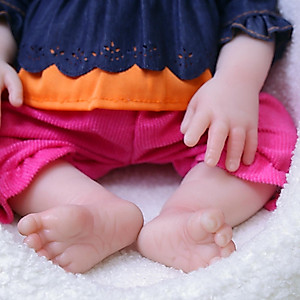 AISITE Drink and Pee Silicone Baby Doll Girl - 18 Inch Realistic Reborn Baby Dolls, Christmas&Birthday Gifts, Suitable for 3+