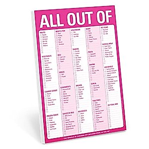 Knock Knock All Out Of Pad Grocery List Note Pad, 6 x 9-inches (Pink)