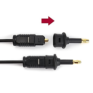 MOBOREST Digital Fiber Optic Toslink to 3.5mm Jack (Mini Toslink) Plug Adaptor Digital Optical for Audio (2Pack)