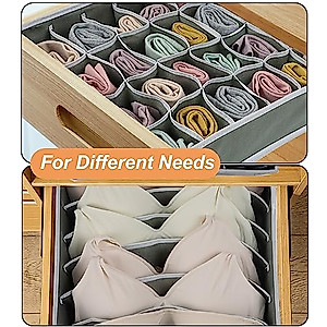 8 Pack Dresser Drawer Organizer Clothes, Foldable Underwear Drawer Organizer Bins, 90 Cells Fabric Closet Cloth Storage Box Drawer Dividers for Socks, Ties, Bras, Baby Clothes, Nursery, Clothing
