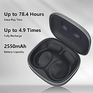 Oladance Open Ear Headphones Bluetooth 5.2 Wireless Earbuds for Android & iPhone, Open Ear Earbuds with Dual 16.5mm Dynamic Drivers, Up to 94 Hours Playtime Waterproof Sport Earbuds -Space Silver