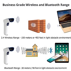 ScanAvenger Wireless Portable 1D Bluetooth Barcode Scanner: Hand Scanner 3-in-1, Cordless, Rechargeable Scan Gun for Inventory - USB Barcode Reader (1D Only with No Next Gen Stand)
